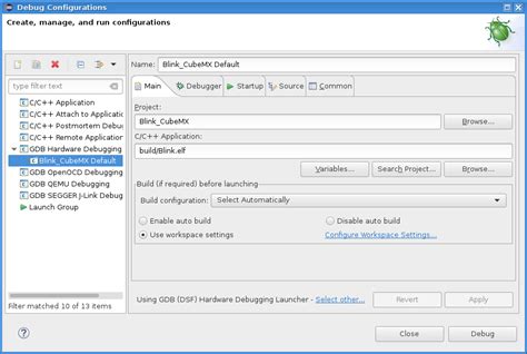 STM32 прошивка с помощью OpenOCD и отладка в Eclipse mrsin k lab