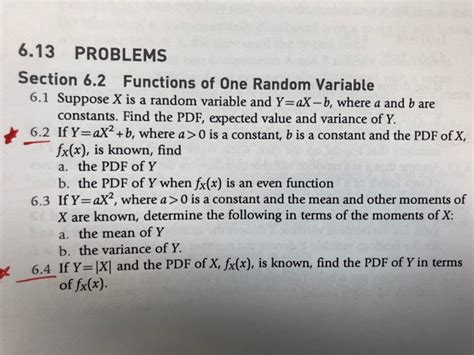Solved PROBLEMS Section Functions Of One Random Chegg Com