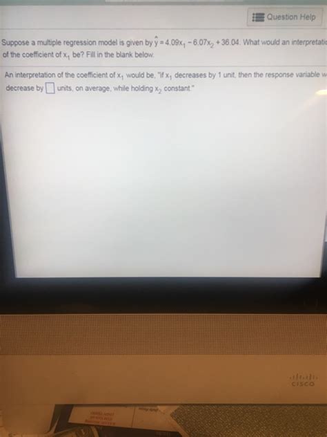 Solved Question Help Suppose A Multiple Regression Model Is