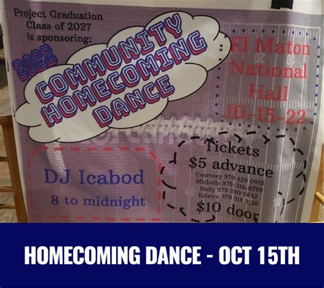 Homecoming Dance Oct Th El Maton National Hall