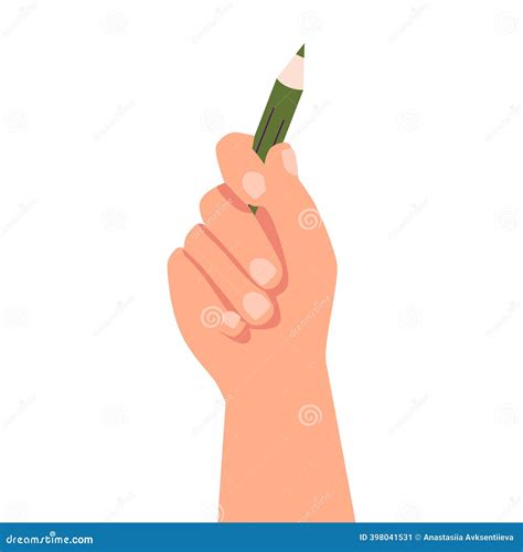 Hand Holding Pencil Tool Artist Using Sighting Technique Gesture For
