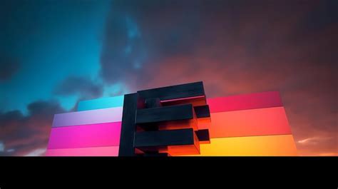 Un Edificio Colorido Con La Letra E En él Foto Premium