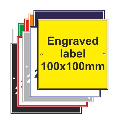 Engraved Traffolyte Label 100x100mm R M Labels
