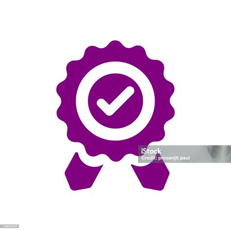 배지 증서 메달 품질 보상 상 패 포상 리본 보라색 상 아이콘 1에 대한 스톡 벡터 아트 및 기타 이미지 1 1위 개념 기호 Istock