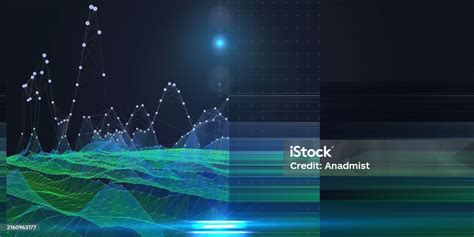 추상적 인 배경색 그래프 와이어 프레임 원 및 어두운 선 와 시끄러운 선 기술 와이어 프레임 개념 가상 데이터 분석 빅 데이터 비즈니스 과학 및 기술 데이터 분석을 위한