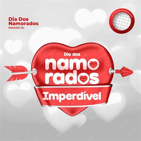 Premium Psd Valentines Day Label Brazilian With Heart Arrow 3d Render