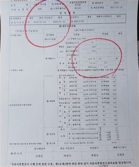 그랜드 카니발 배출가스 매연 으로 자동차종합검사 불합격 판정재검후 합격 네이버 블로그