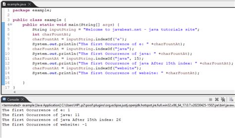 String Lastindexof Method In Java