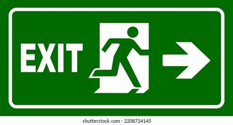 Green Color Vector Emergency Exit Door Stock Vector Royalty Free Shutterstock