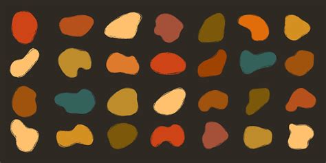 Colorful Asymmetric Blobs Liquid Organic Random Abstract Forms Blots With Vibrant Colors And