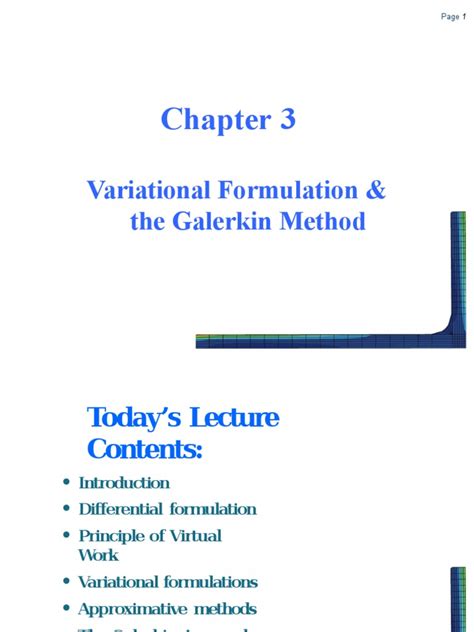 Variational Formulation And The Galerkin Method Pdf Finite Element Method Elasticity Physics