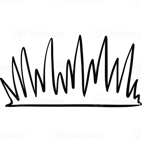 Thick Grass Patch Line Art Nature Doodle 68681935 Png