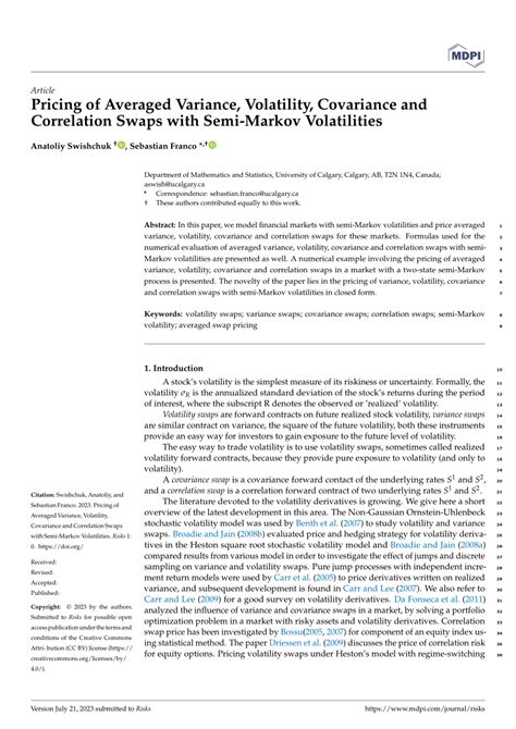 Pdf Pricing Of Averaged Variance Volatility Covariance And