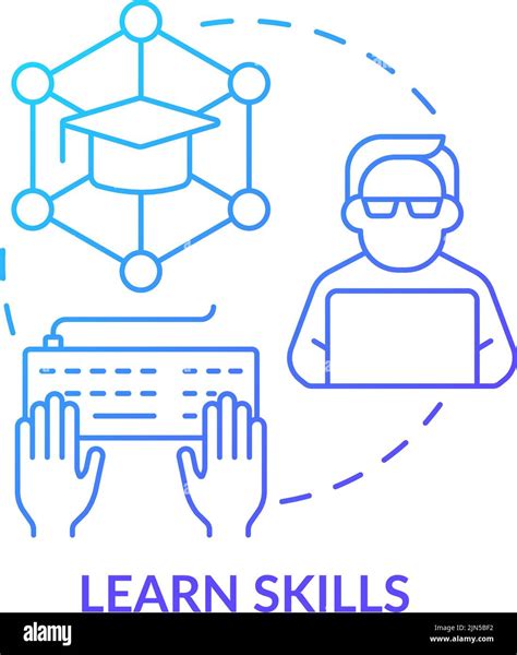 Learn Skills Blue Gradient Concept Icon Stock Vector Image And Art Alamy