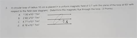 Solved A Circular Loop Of Radius 10 Cm Is Placed In A