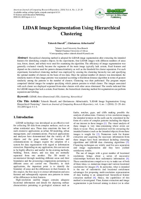 pdf lidar image segmentation using hierarchical clustering