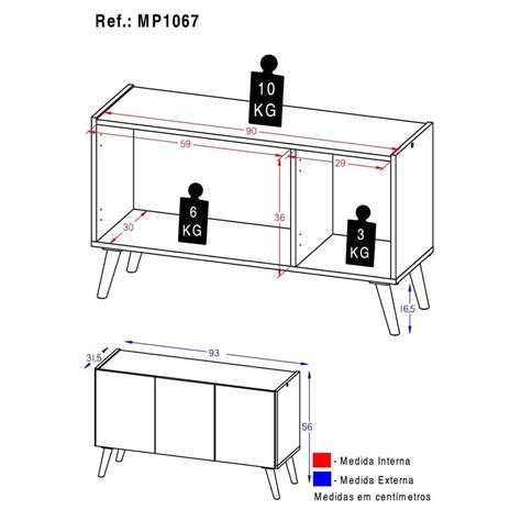 Rack Retrô Para Tv Até 32 Polegadas Com 3 Portas Multimóveis Mp1067 Grafitenatural Lojas Mm