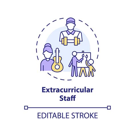 2d Editable Multicolor Extracurricular Staff Icon Simple Isolated Vector Thin Line