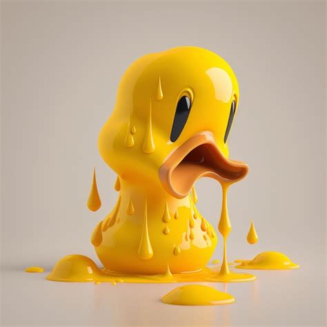 Realistic Rubber Duck With Melting Effect Ai Generated Image