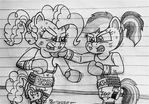 Pinkie Pie Vs Rainbow Dash 1 By Thitikornartist On Deviantart