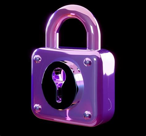 A Padlock With A Purple Padlock That Says Padlock Premium Ai
