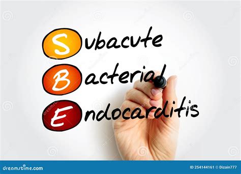 Sbe Subacute Bacterial Endocarditis Type Of Infective Endocarditis Acronym Text Stamp Concept