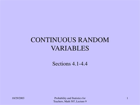 Ppt Continuous Random Variables Powerpoint Presentation Free Download Id1280779