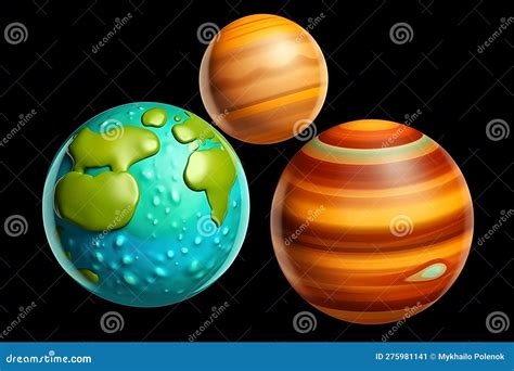 Set Of Planets In The Solar System Neural Network Ai Generated Stock Illustration