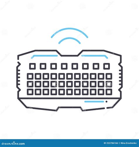 Computer Keyboard Line Icon Outline Symbol Vector Illustration