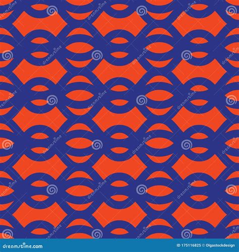 Vector Seamless Pattern Of Mesh Net Weaving Grid Wavy Lines Orange