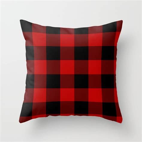 Red And Black Buffalo Plaid Throw Pillow By Sutton Place Designs