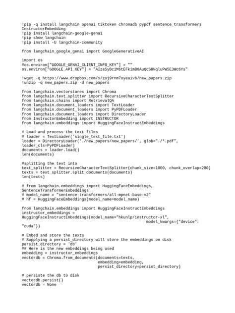 Qa Using Gemini Langchain Chromadb Pdf Pdf Information Technology