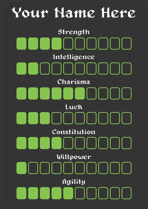 Rpg Gaming Stats Custom Poster Character Creation Typography Quote