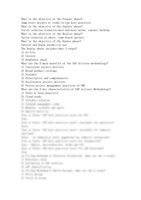 Solution Sap Activate Methodology Studypool