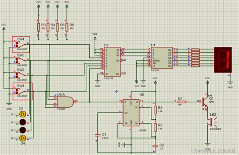 电工电子课程设计 四路病房呼叫系统 技术栈