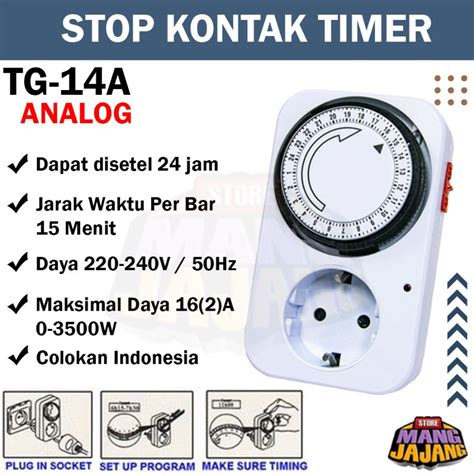 Jual Colokan Listrik Timer Stop Kontak Timer Analog 24 Jam Shopee Indonesia