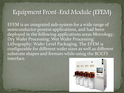 Efem Equipment Front End Module Kensingtonlabs Pptx Home