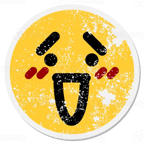 Pegatina Circular Feliz Cara Sorprendida 44994015 Png