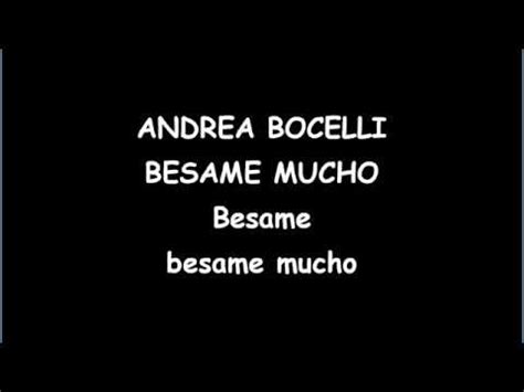 Andrea Bocelli Besame Mucho Karaoke Youtube