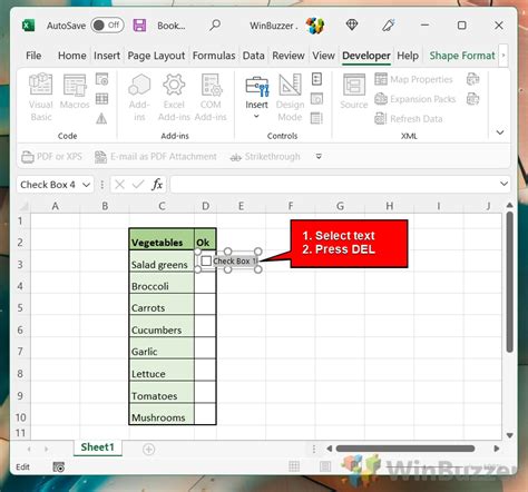 How To Insert A Checkbox In Excel Winbuzzer