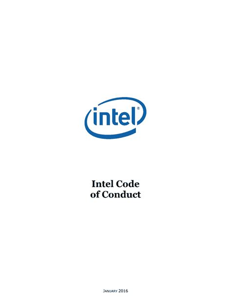 Fillable Online Intel Code Of Conduct Fax Email Print Pdffiller