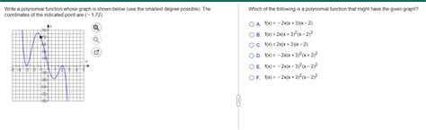 Solved Write A Polynomial Function Whose Graph Is Shown
