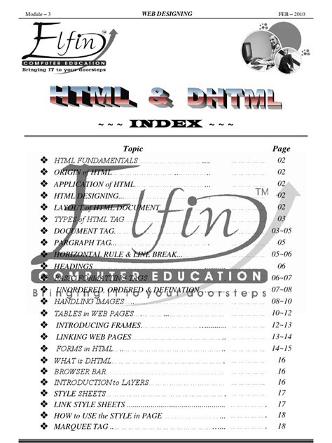 Html Dhtml Pdf Cascading Style Sheets Html Element