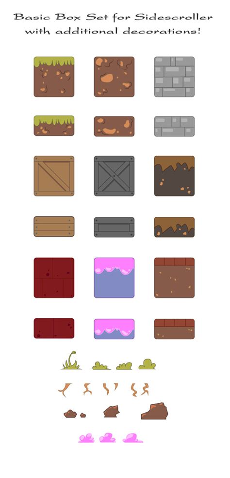Basic Box Tile Set For Side Scroller Type Games By Nonorama On Newgrounds