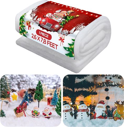 Skylety 1 Piece 26 X 78 Feet Christmas Snow Blanket Roll