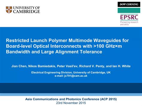 Restricted Launch Polymer Multimode Waveguides For Board Level Optical