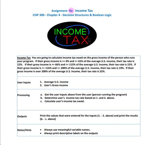 Solved Assignment 4a Income Tax Cisp 300 Chapter 4