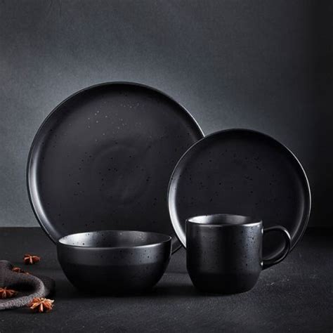 Black 16pcs Dinner Set Gh