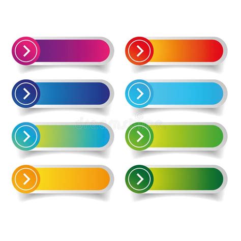Empty Web Colorful Button Set Stock Vector Illustration Of White