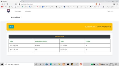 Github Pravinsathishprabuattendance Management System